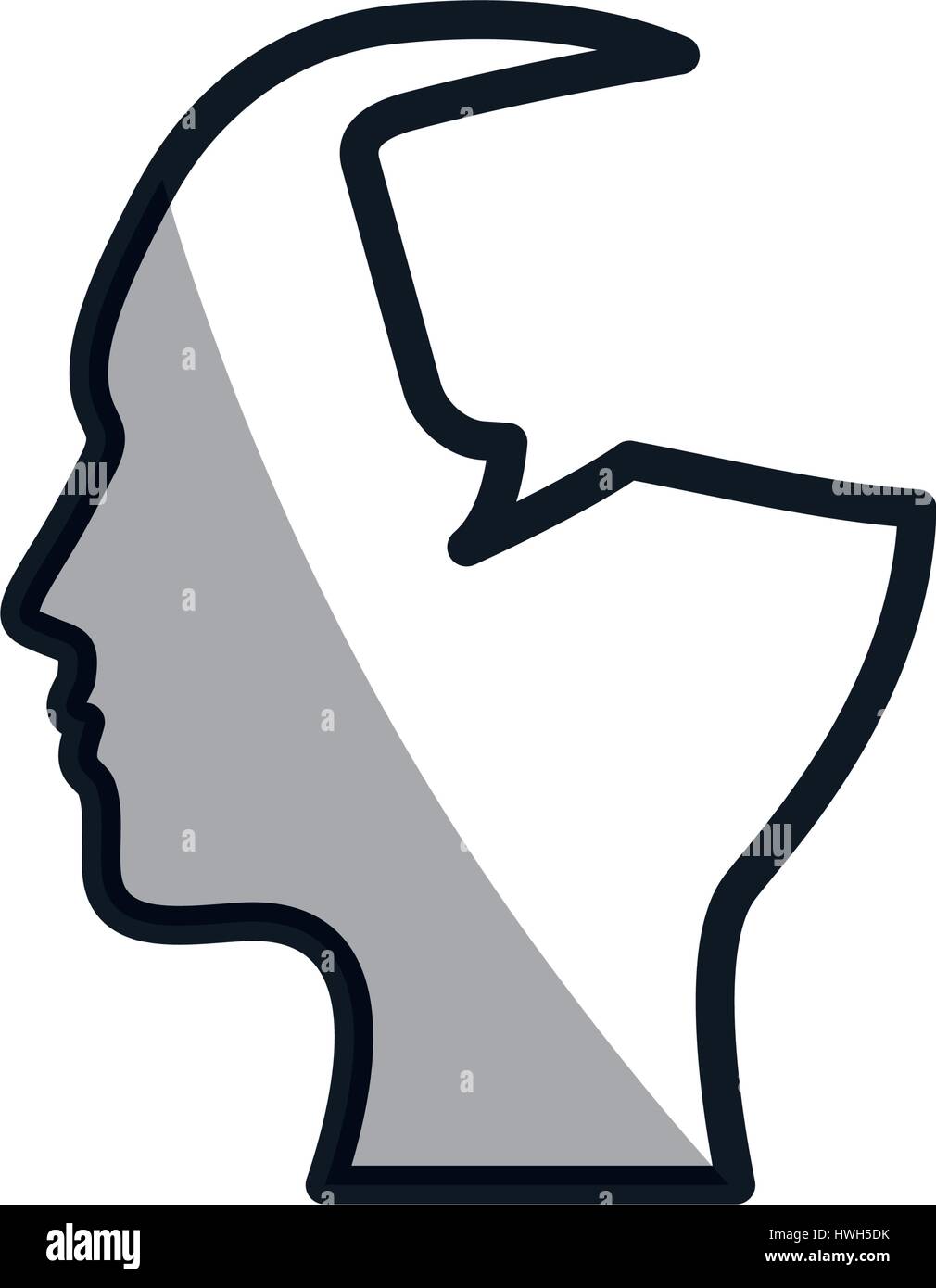 silhouette head bubble speech communication Stock Vector Image & Art ...
