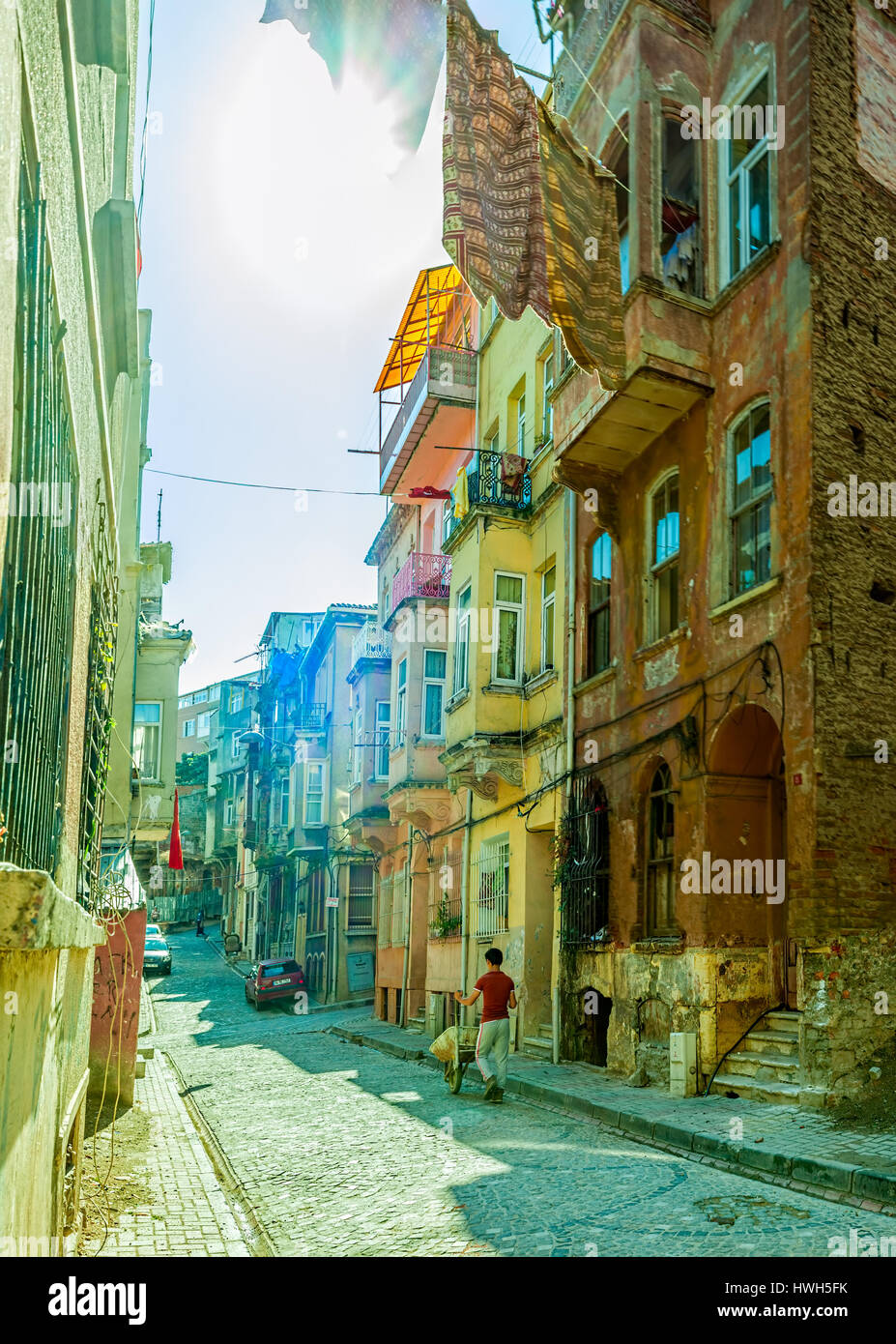 Istanbul old street - Phanar district Stock Photo - Alamy