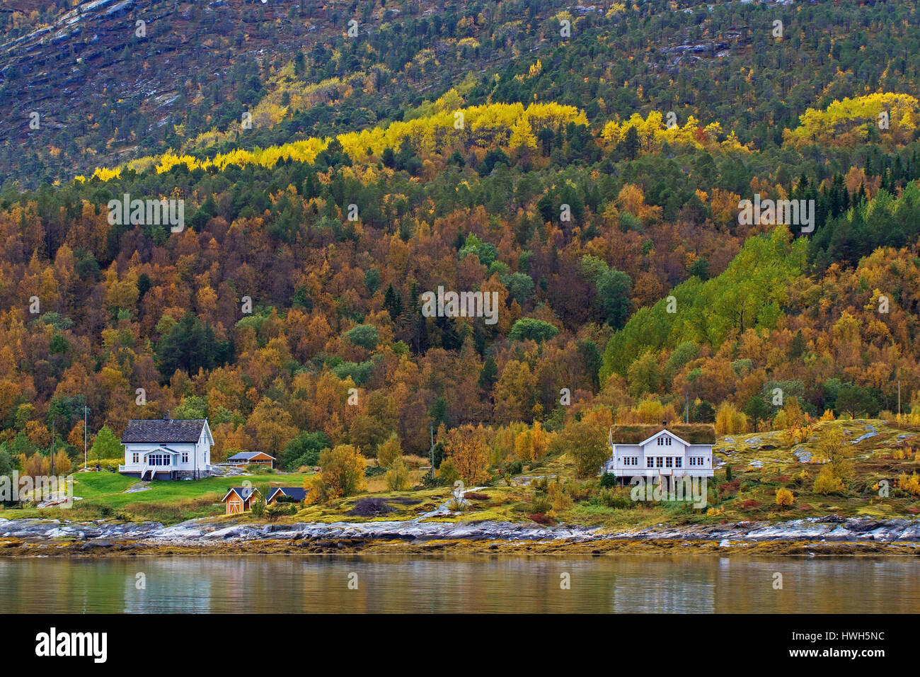 Autumn in the fjord, Norway, Norway, northern country, Skarberget ...