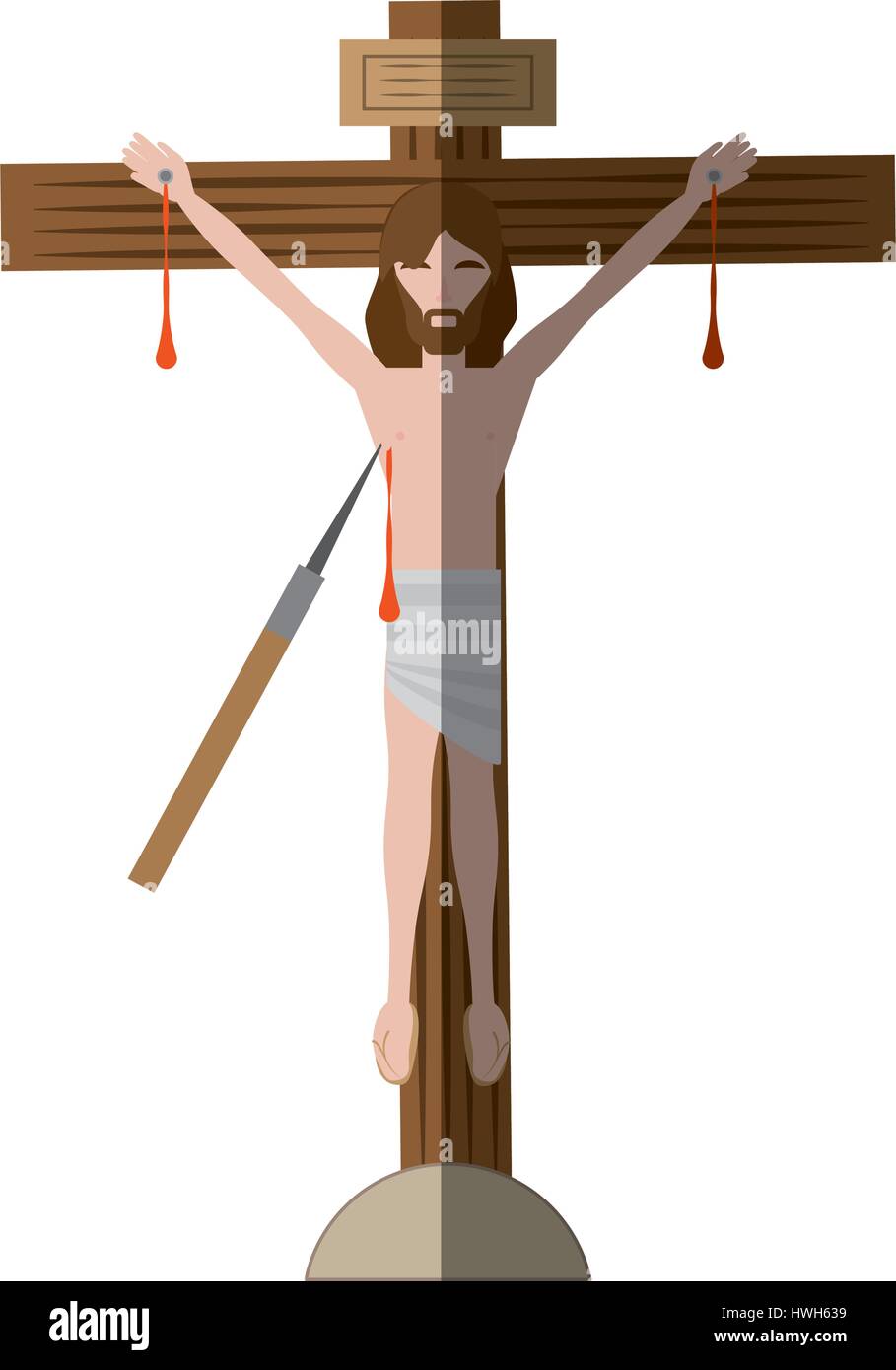 The crucifixion of jesus christ on the cross of tomb Stock Vector ...