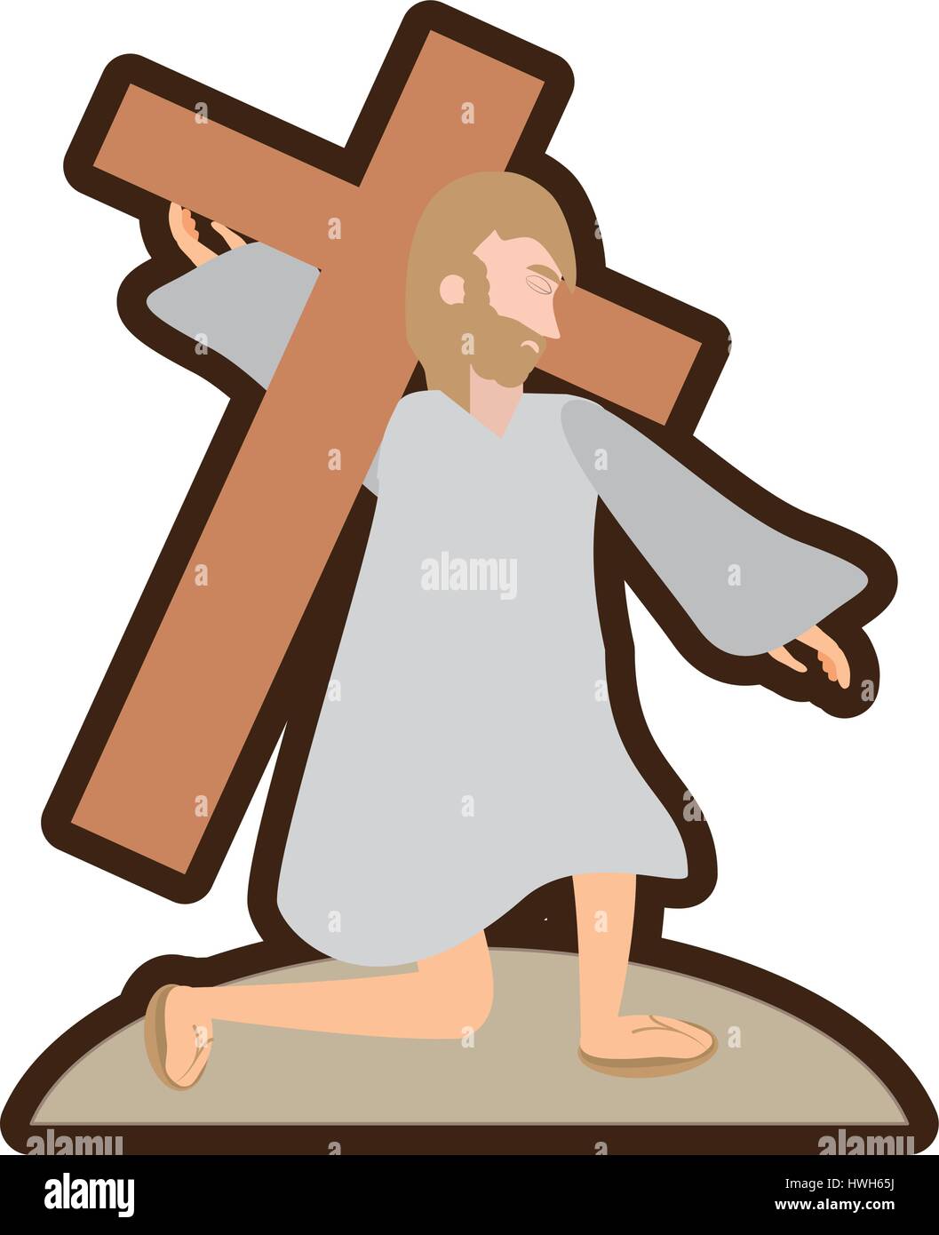jesus christ falls first time line Stock Vector Image & Art - Alamy