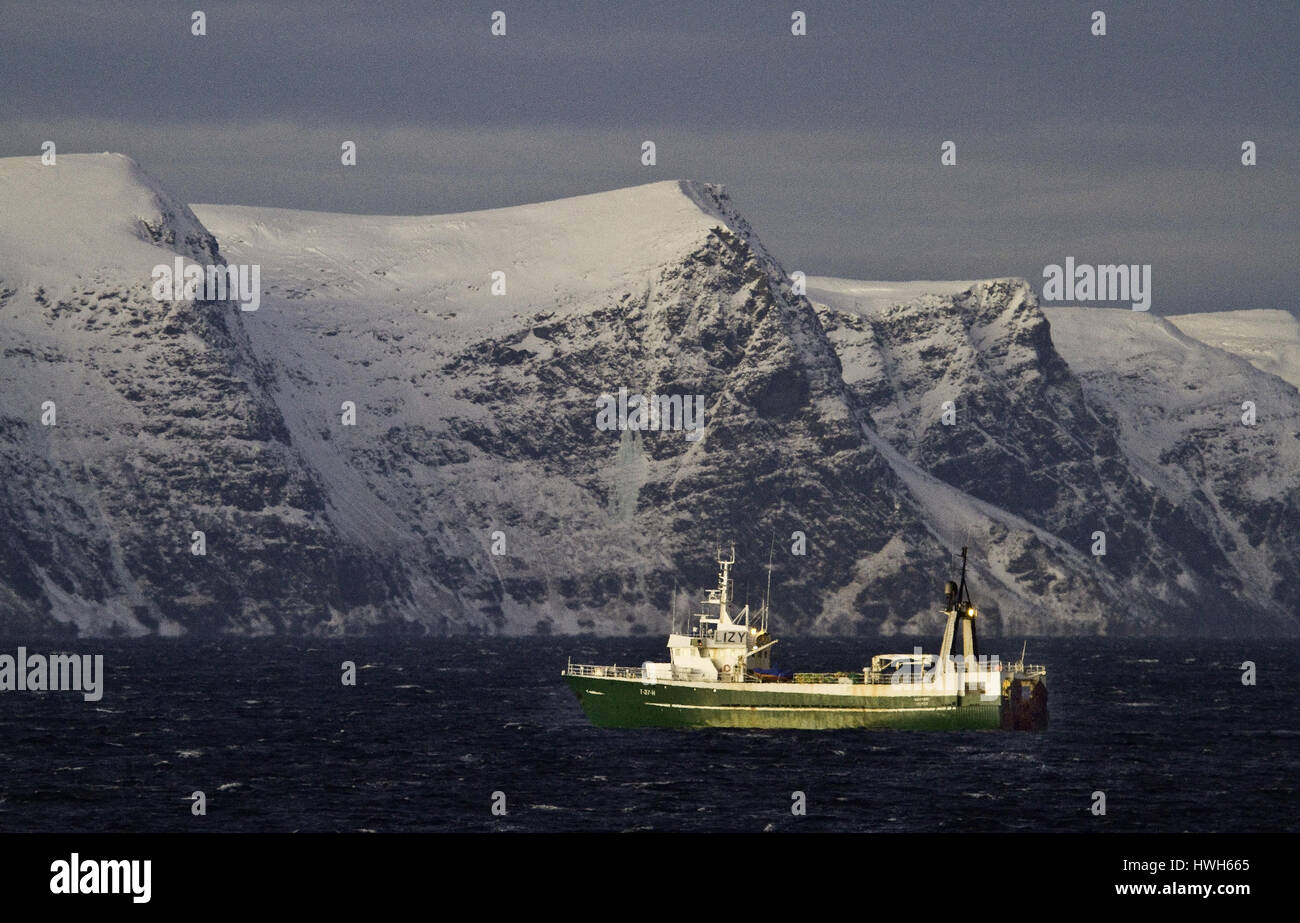 "Fish trawler in S. ? ?r ? ?ysundet in hammer party, Norway; Norway ...