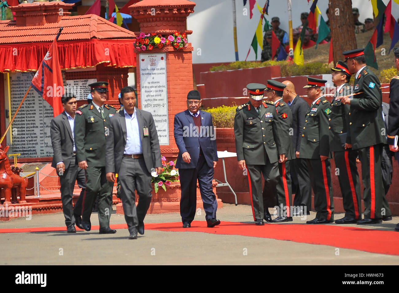 Kathmandu, Nepal. 20th Mar, 2017. Military personnel from 28 countries ...