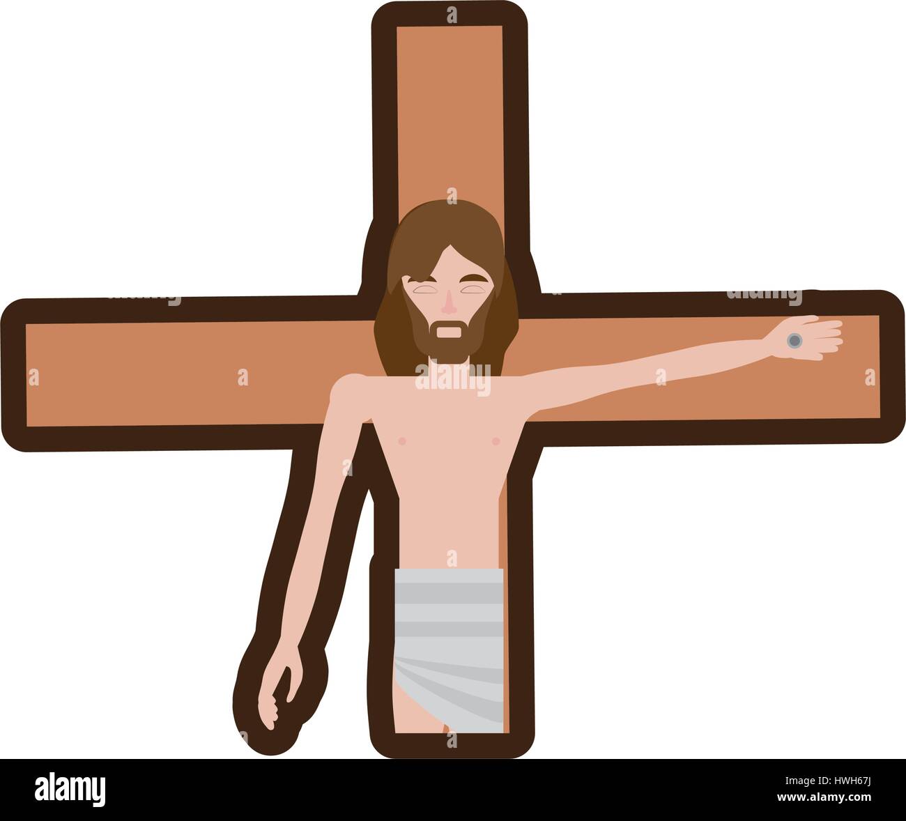 Nailed hand crucifixion jesus christ Stock Vector Images - Alamy