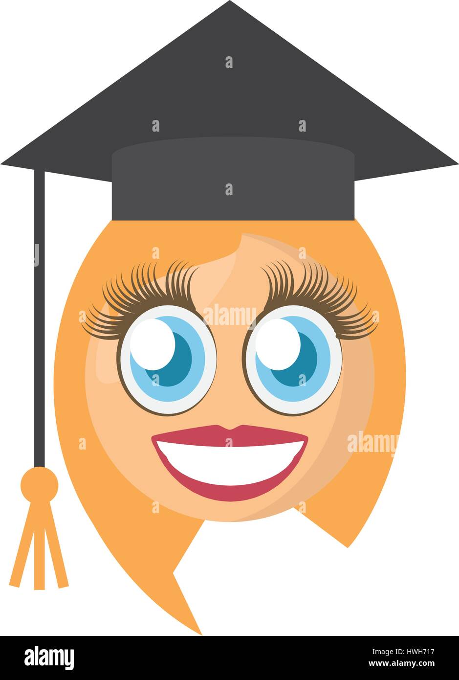 graduate female emoticon Stock Vector Image & Art - Alamy