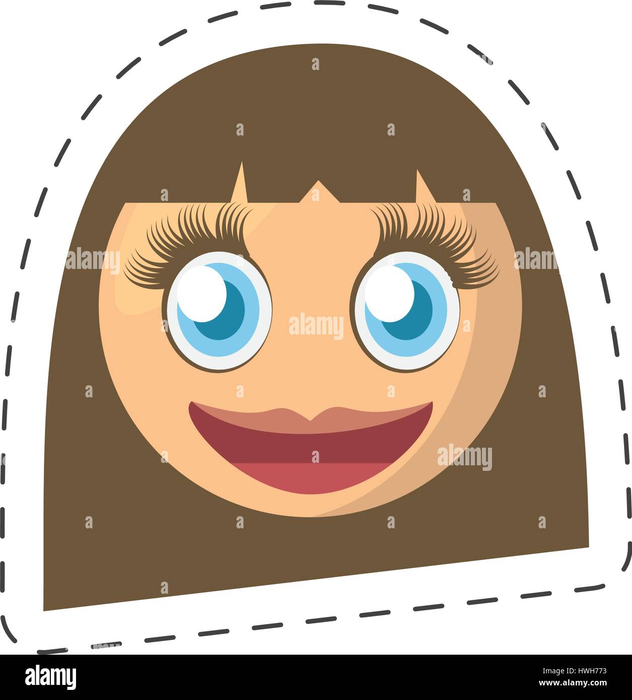 emoticon smile girl comic image Stock Vector Image & Art - Alamy