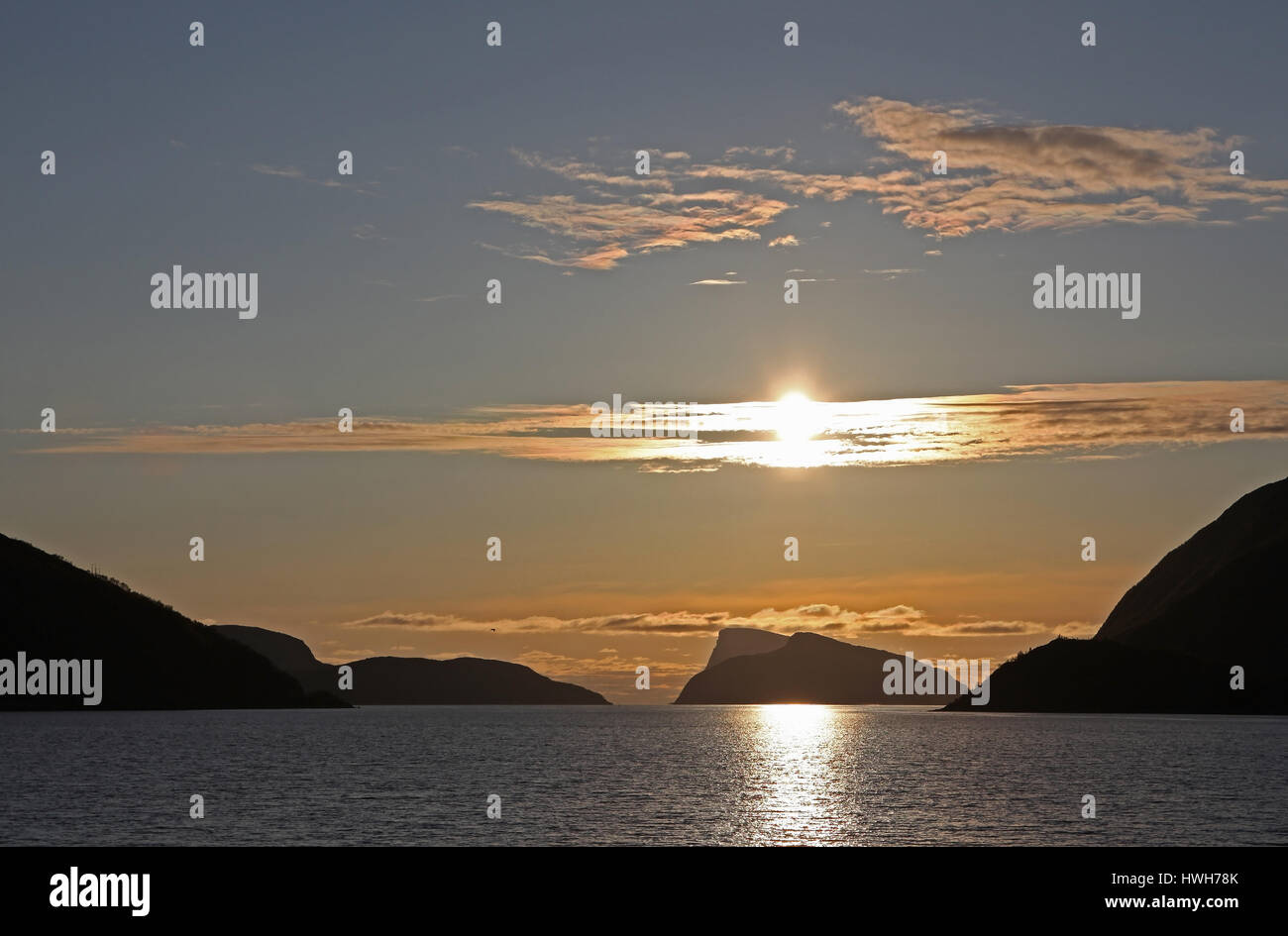 Midnight sun with H ? ?, yes, Norway, Norway, H ? ?, yes, Kattfjord ...