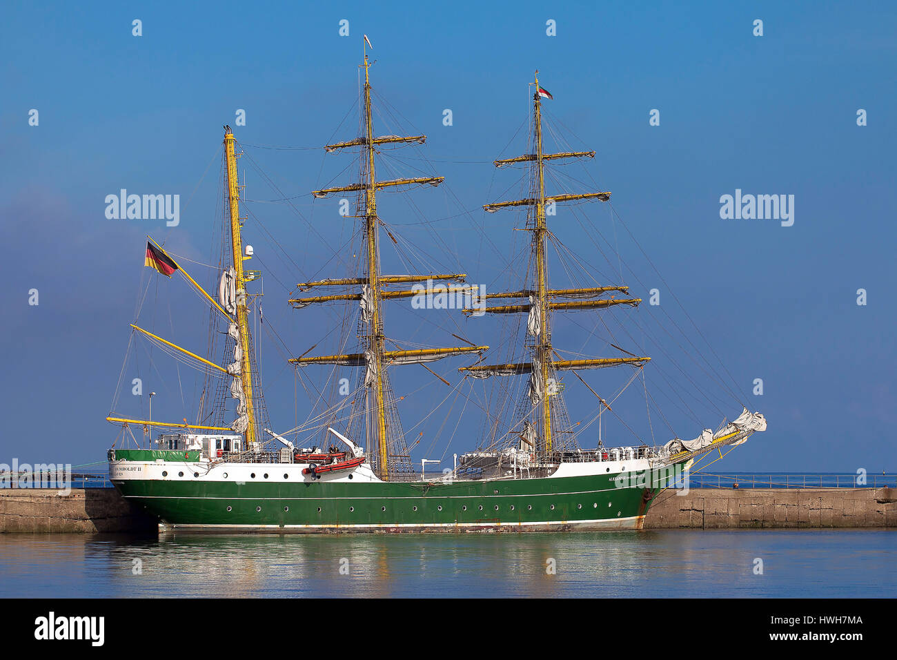 Sailing ship Alexander von Humboldt II on Helgoland, Sailing ship ...