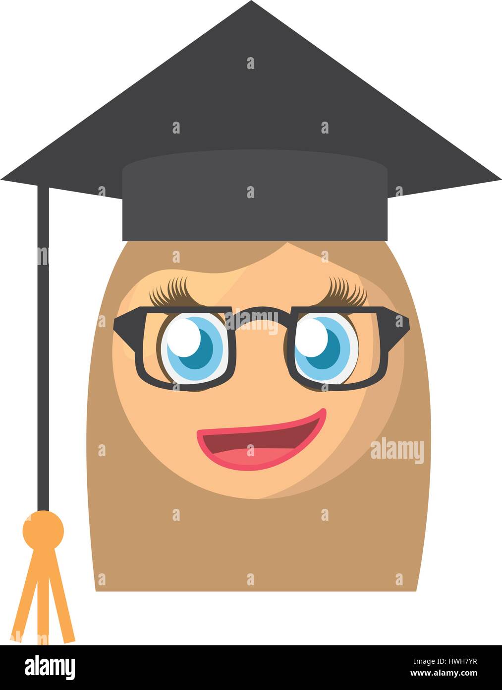 graduate female emoticon cartoon design Stock Vector Image & Art - Alamy