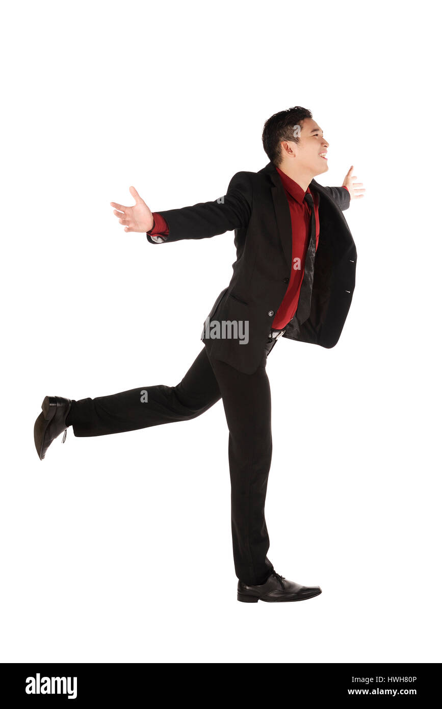 Male running late work Cut Out Stock Images & Pictures - Alamy
