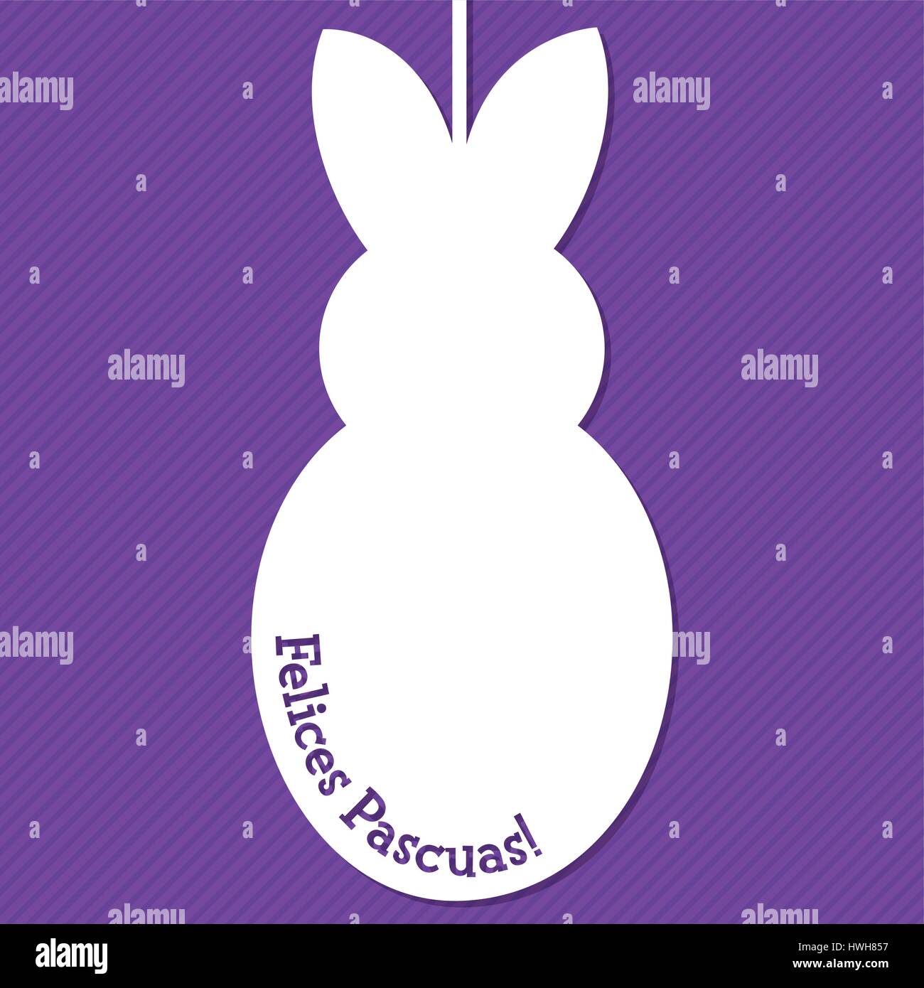 Easter cut out tag card in vector format. Words translate to "Happy ...