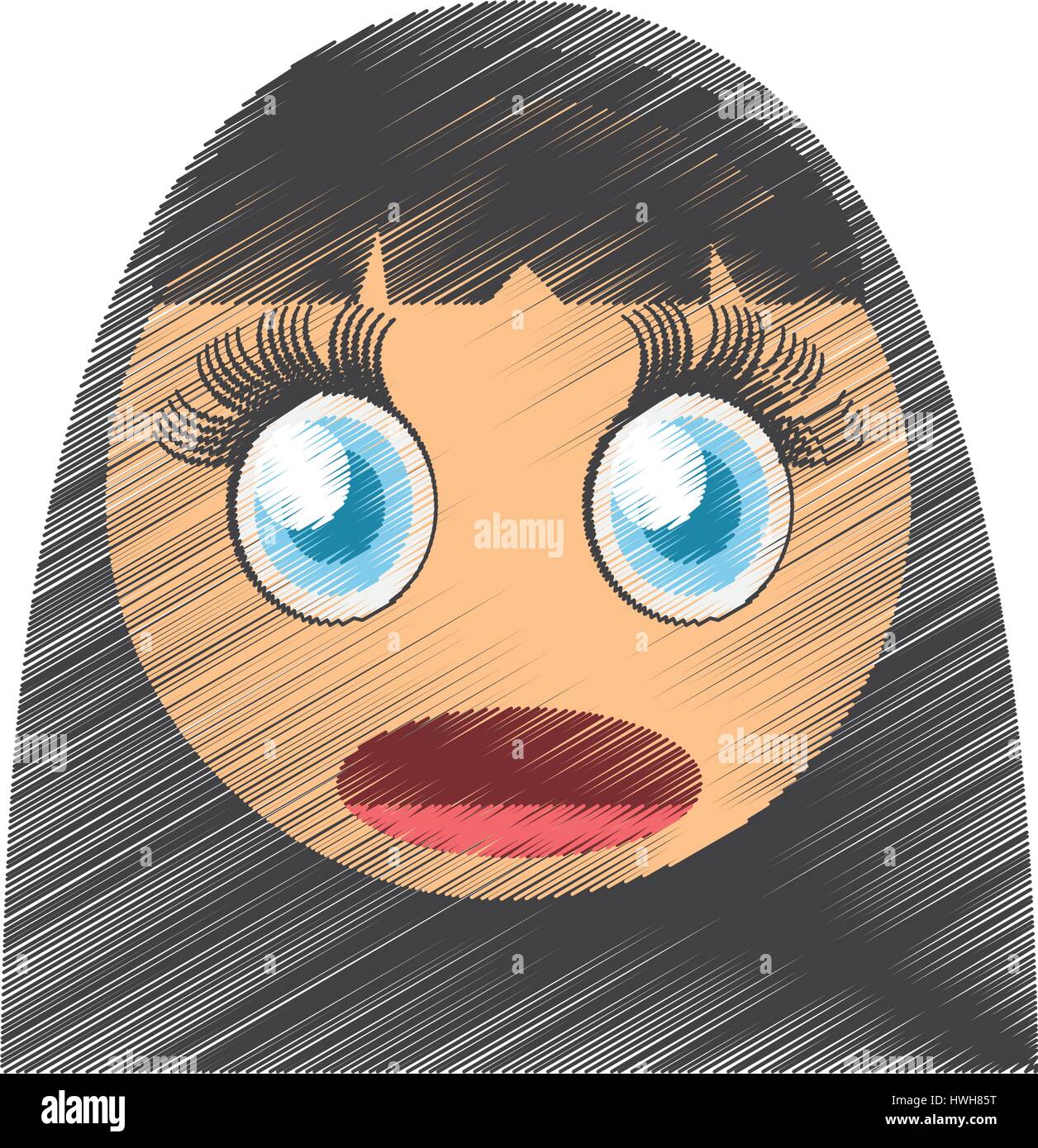 Scared Woman Drawing