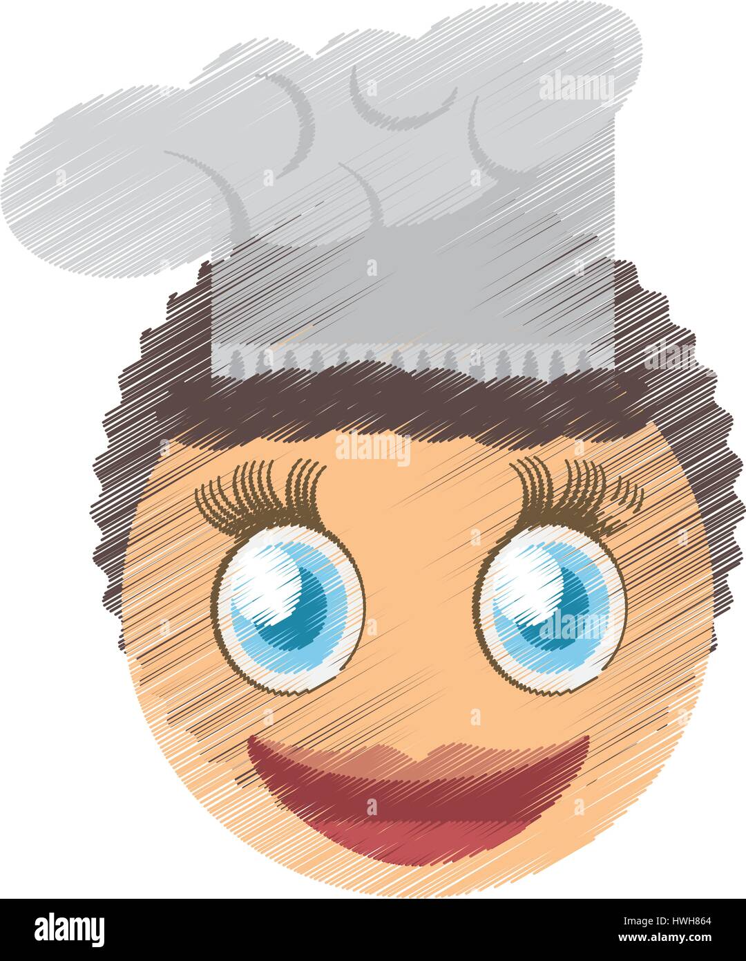 drawing female chef emoticon image Stock Vector Image & Art - Alamy