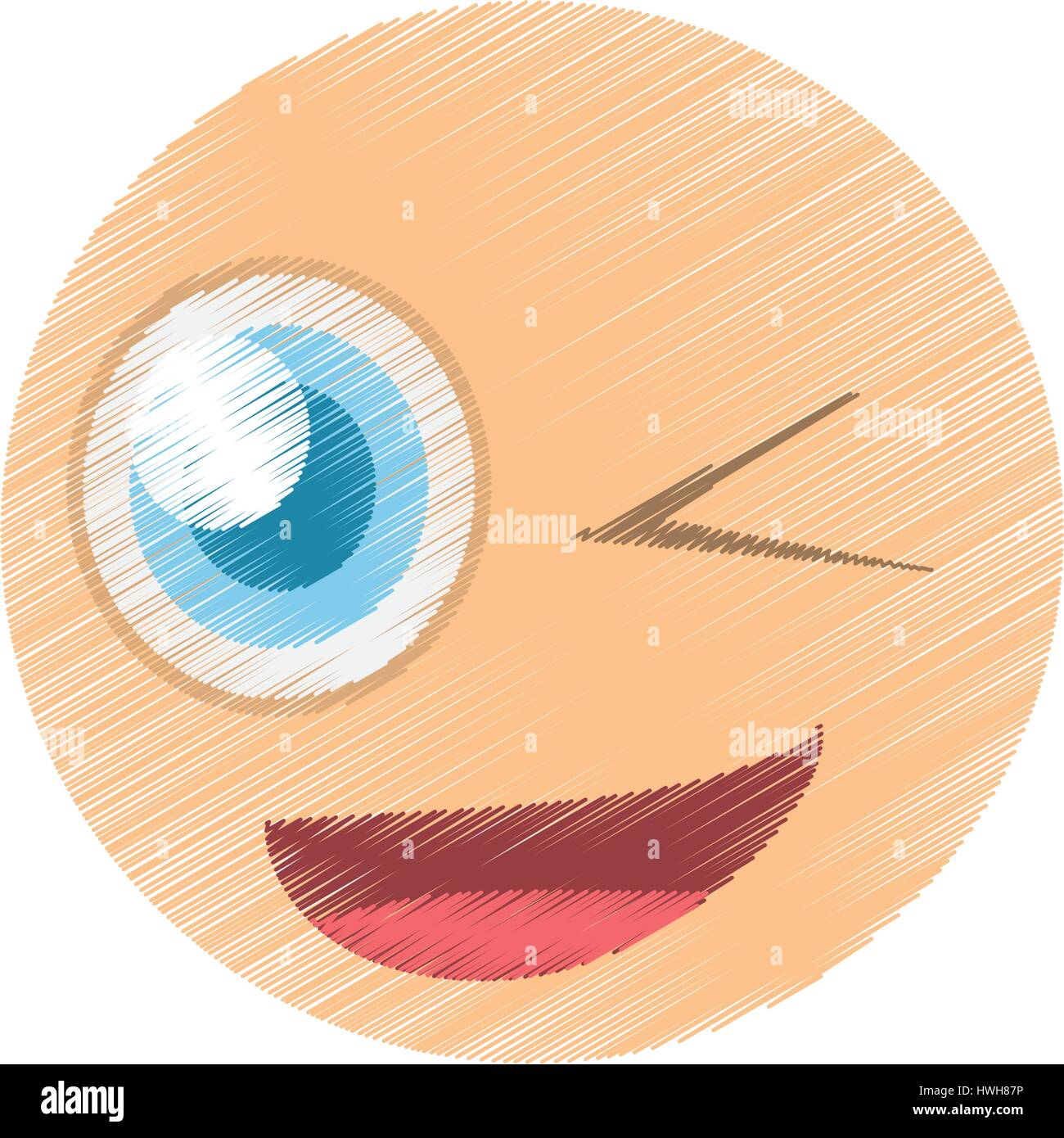 drawing wink emoticon image Stock Vector Image & Art - Alamy