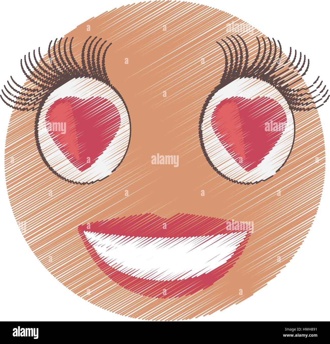 drawing love girl emoticon image Stock Vector Image & Art - Alamy