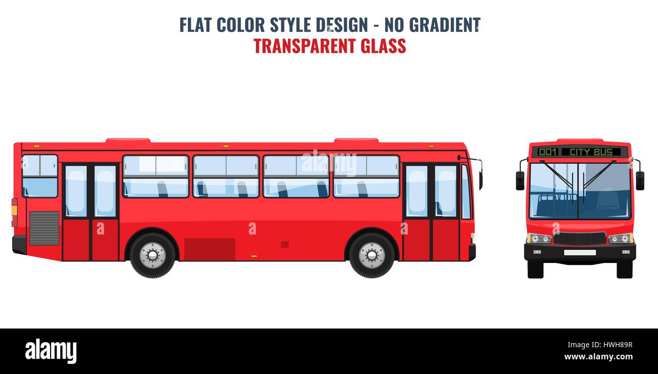 City public bus for advertisement template. Flat Vector Stock Vector ...