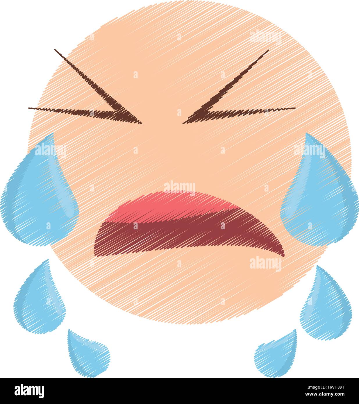 drawing crying emoticon image Stock Vector Image & Art - Alamy