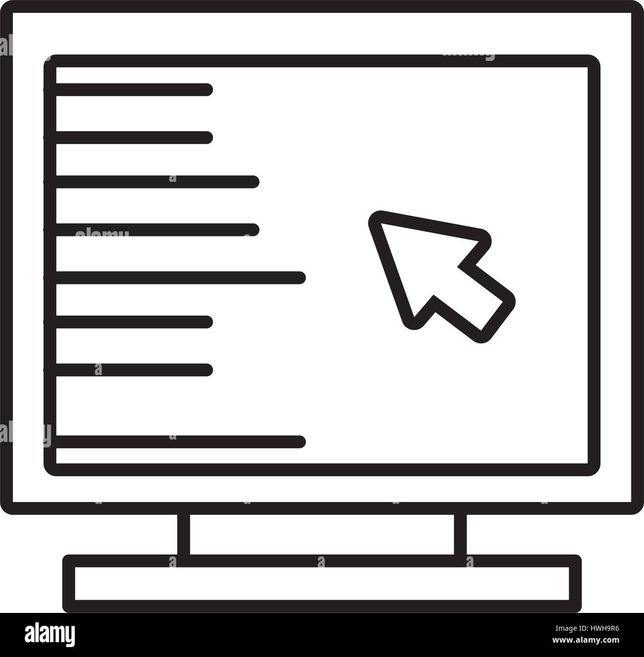 computer cursor screen technology outline Stock Vector Image & Art - Alamy