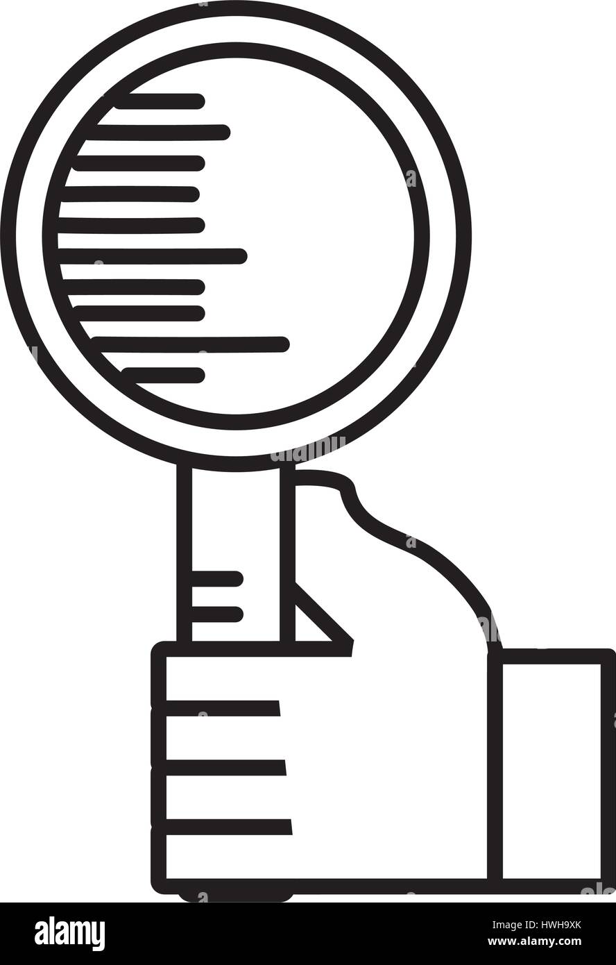 holding search loupe find outline Stock Vector Image & Art - Alamy