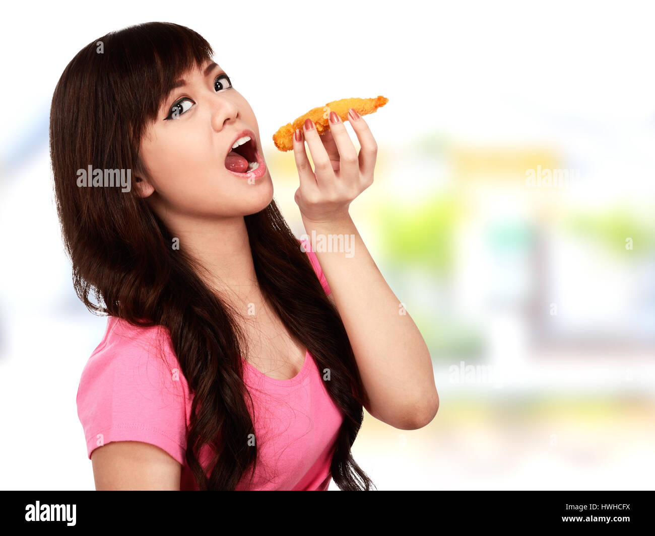 Asian pretty woman eating japanese food. Eat concept Stock Photo - Alamy