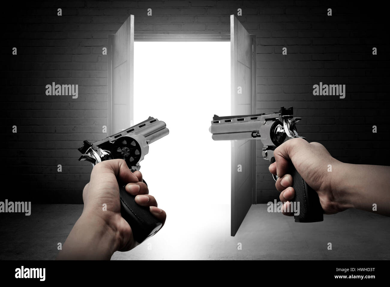 Holding Pistol Two Hands