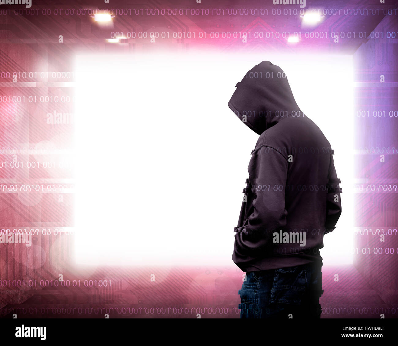 Anonymous hacker in black hoodie hi-res stock photography and images ...