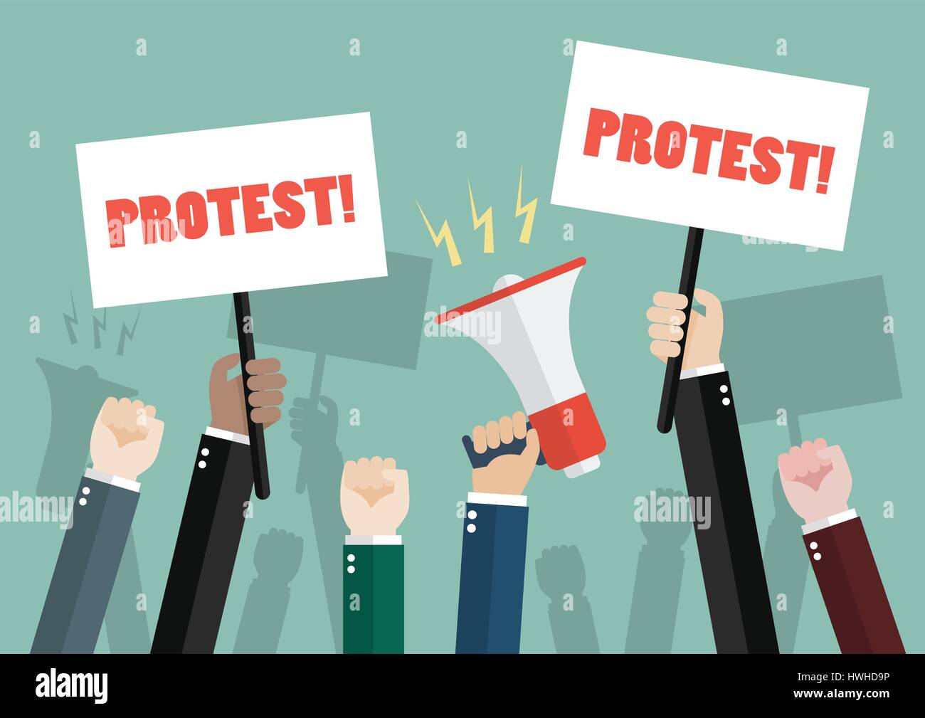 crowd of people protesters. Vector illustration Stock Vector Image ...