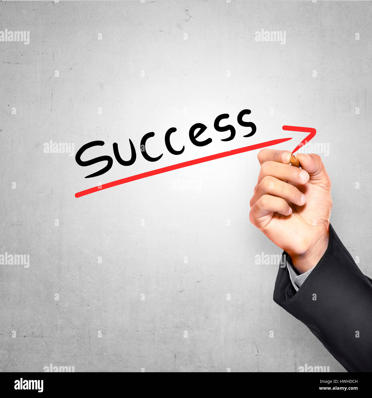 Man writing with pen success text over grunge background Stock Photo ...