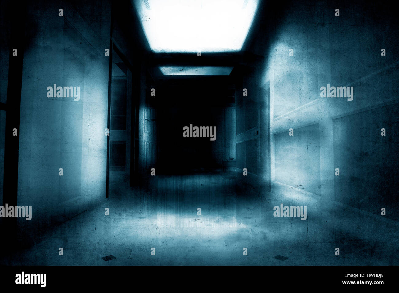 Empty room and nobody inside, horror situation and very creepy Stock ...