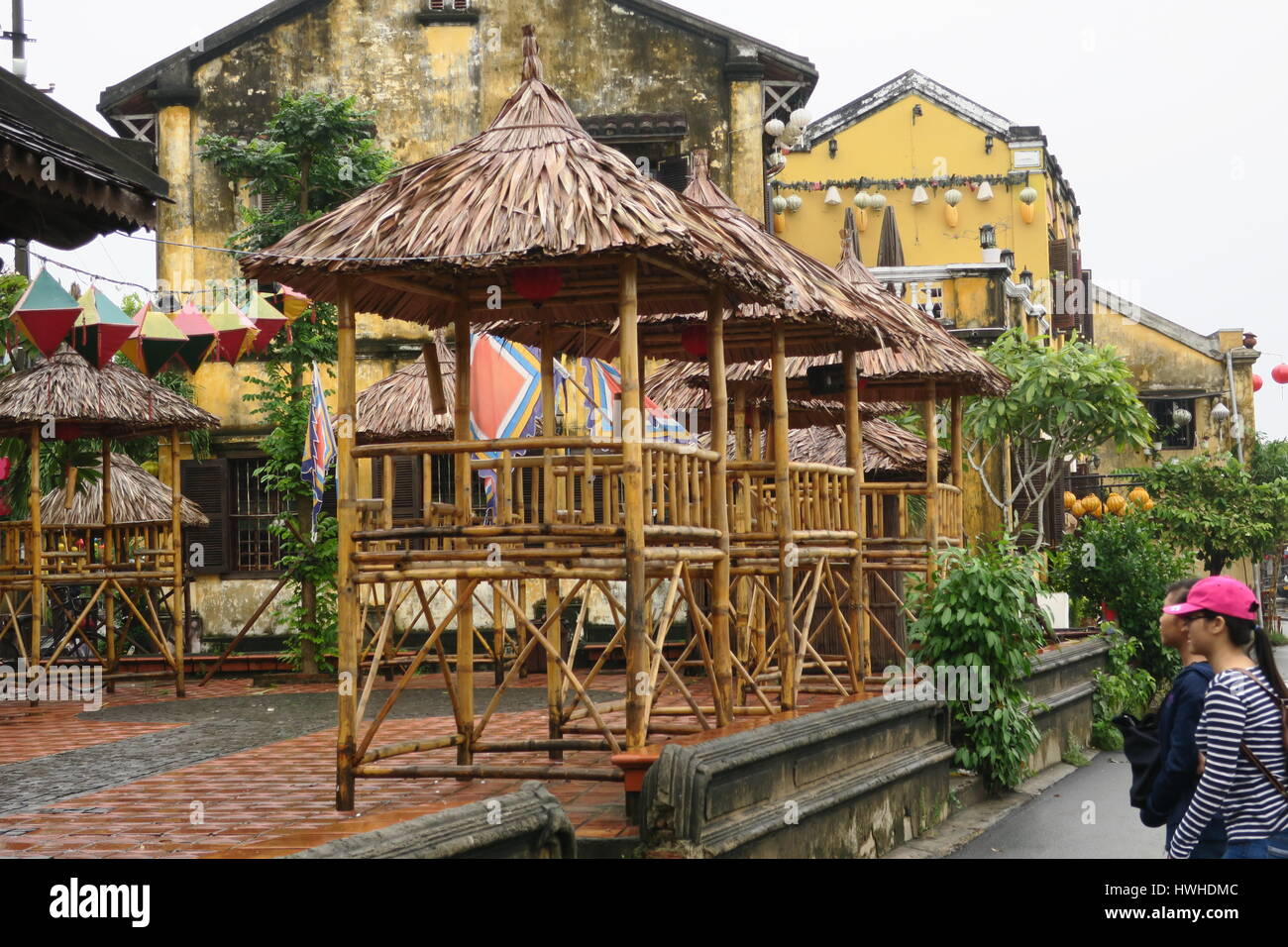 Street view with old houses in Hoi An ancient town, UNESCO world ...