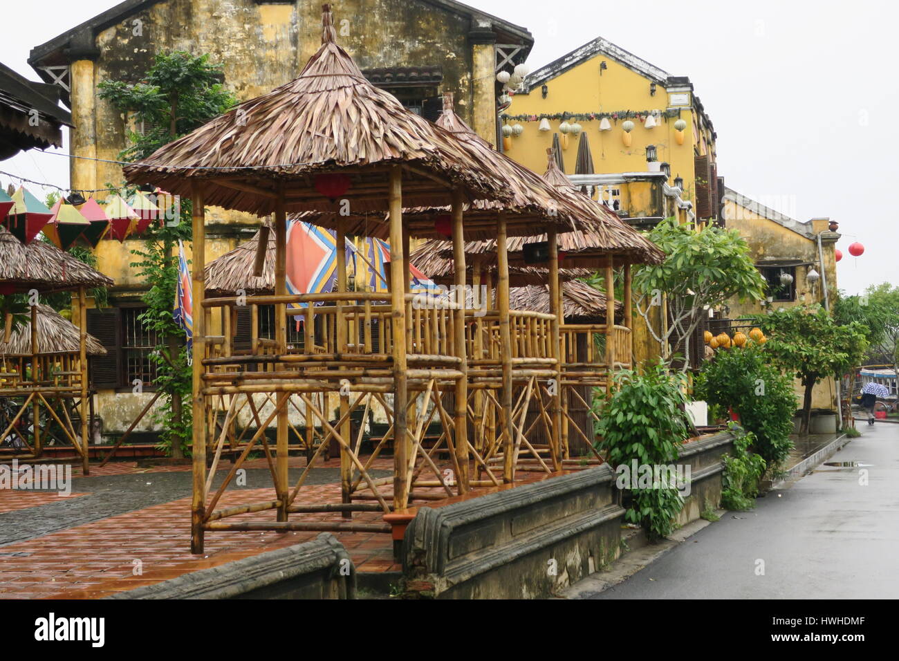 Street view with old houses in Hoi An ancient town, UNESCO world ...