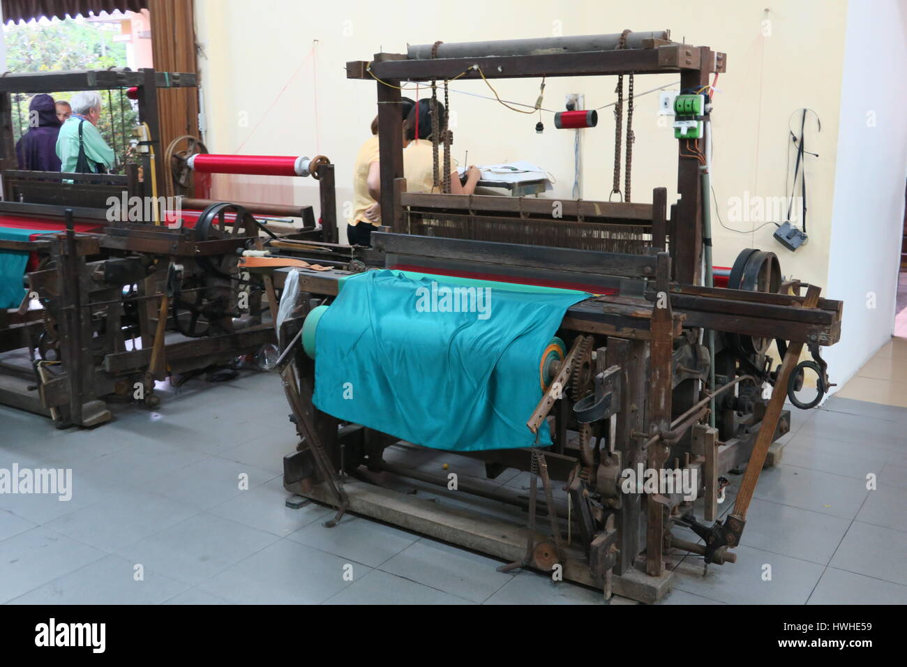 In a silk factory Stock Photo - Alamy