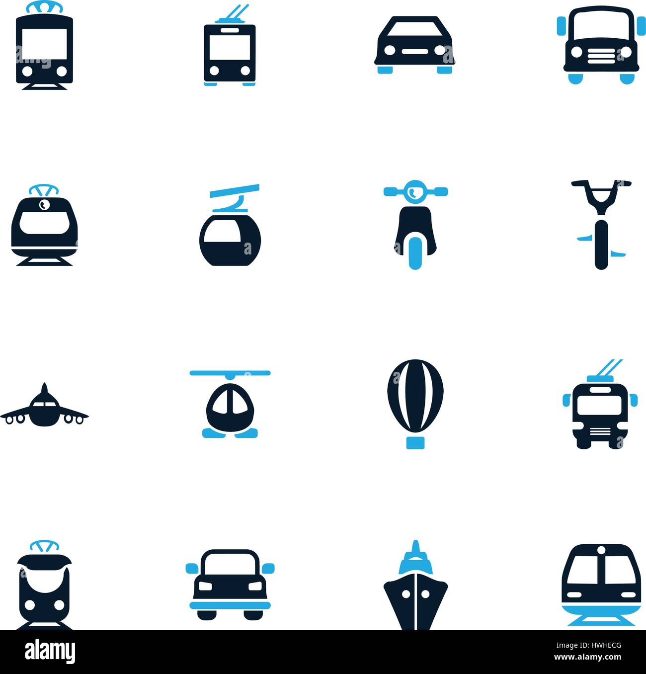 Public transport icon set for web sites and user interface Stock Vector ...