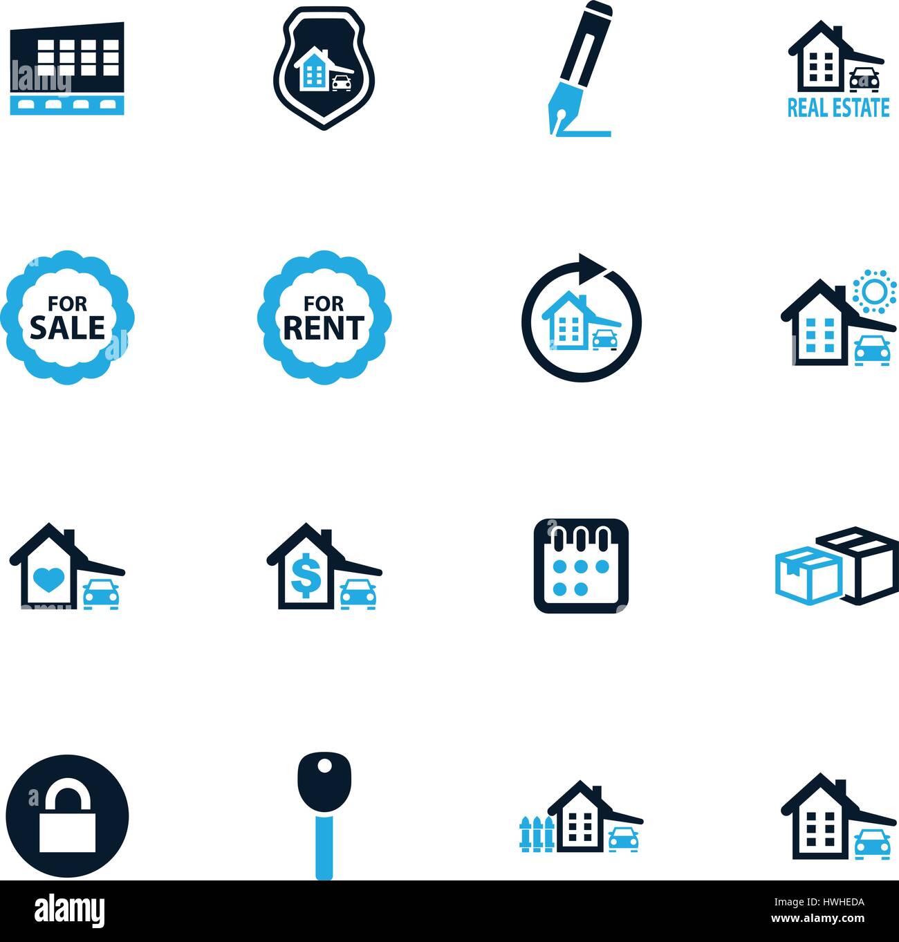 Real estate icons set for web sites and user interface Stock Vector ...