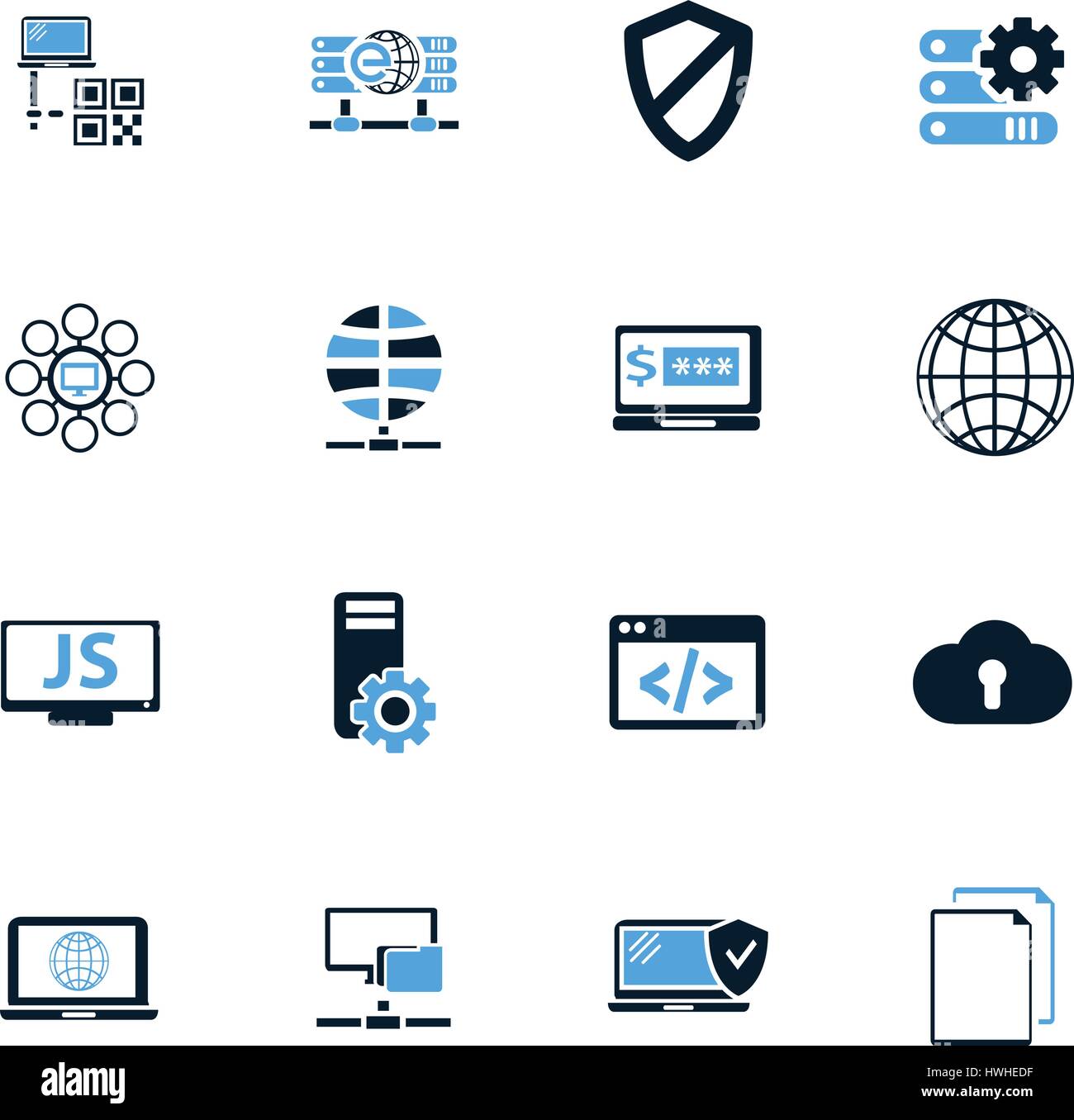 Internet, server, network icon set for web sites and user interface ...