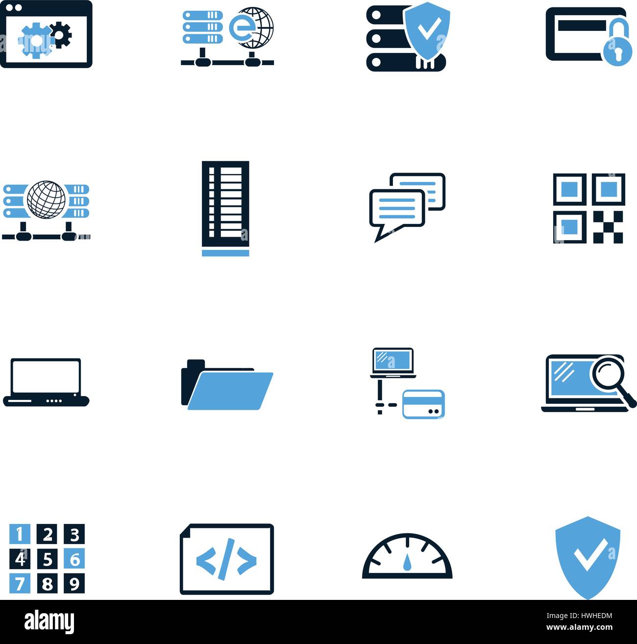 Internet, server, network icon set for web sites and user interface ...