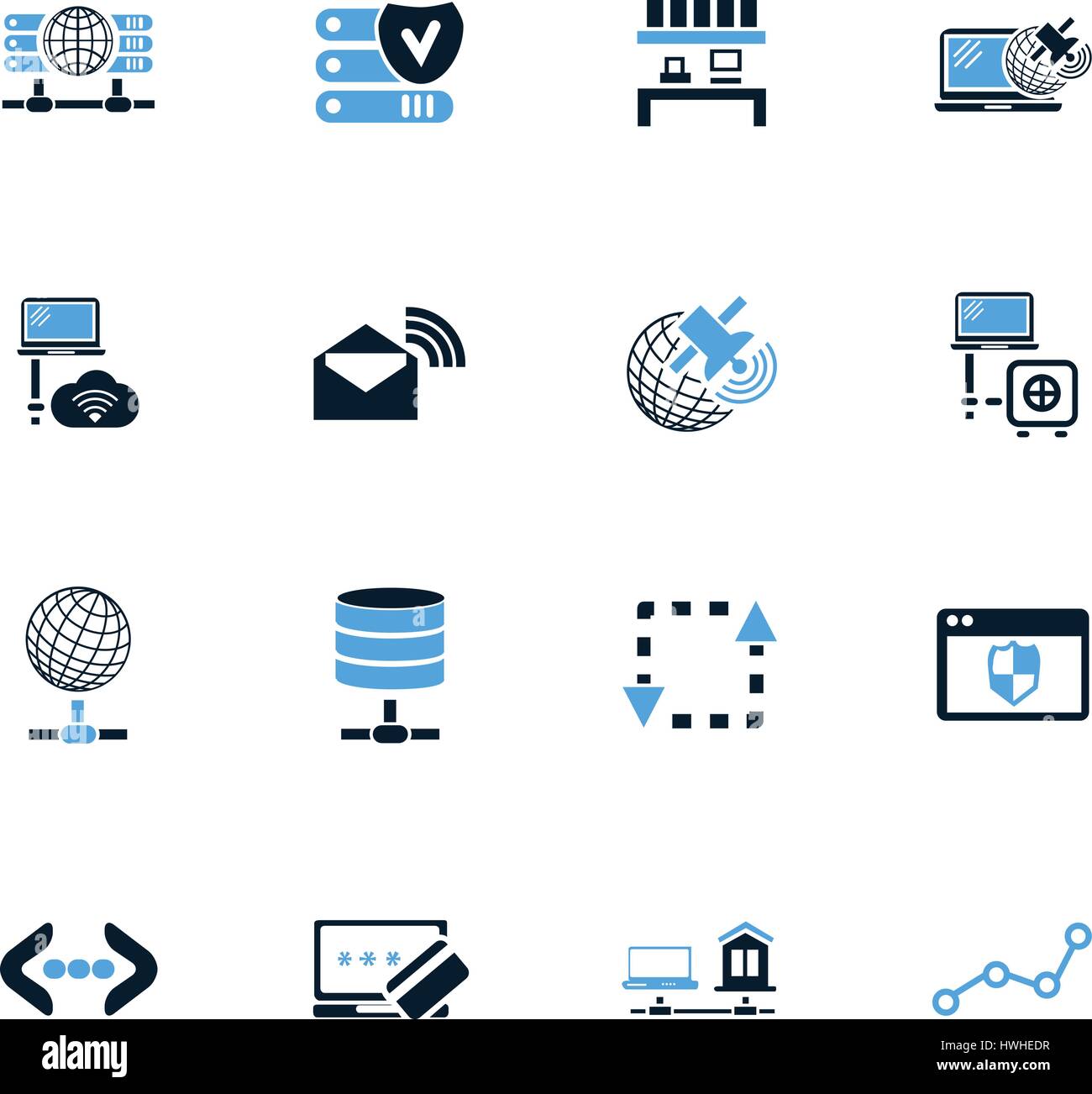 Internet, server, network icon set for web sites and user interface ...