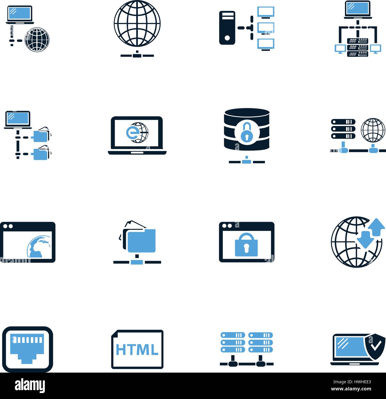 Internet, server, network icon set for web sites and user interface ...