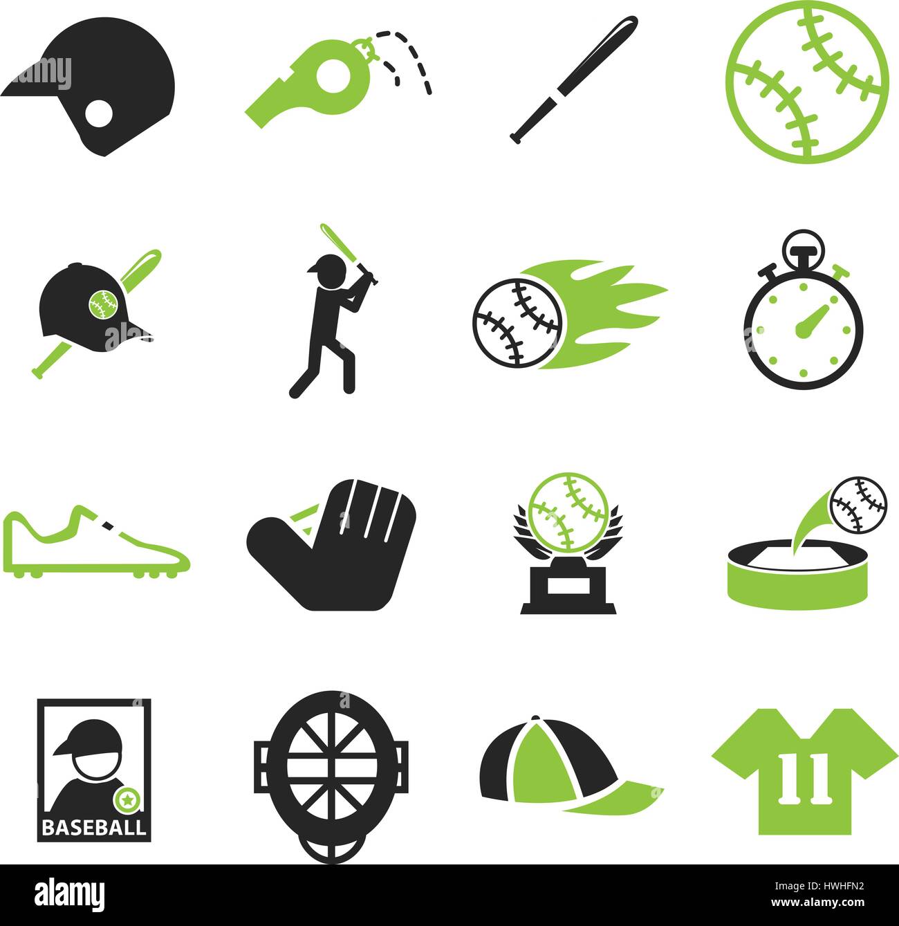 Baseball simply icons for web and user interfaces Stock Vector Image ...