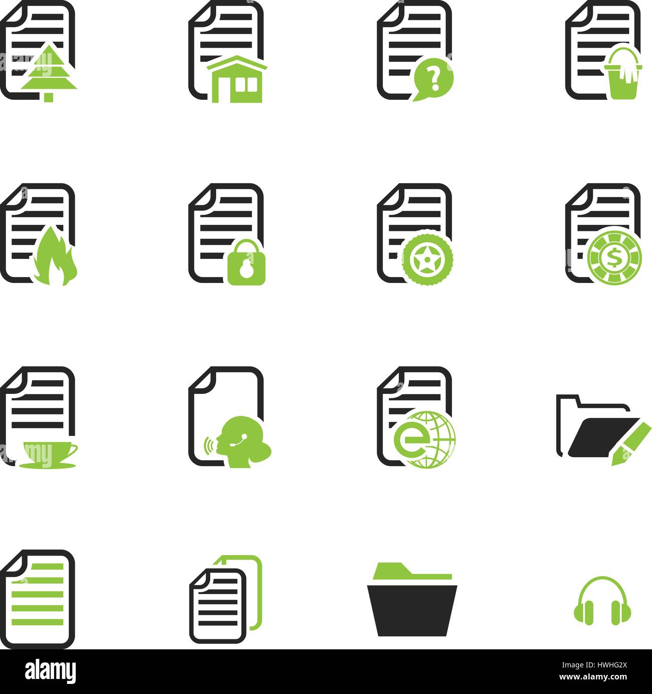 Documents icon set for web sites and user interface Stock Vector Image ...