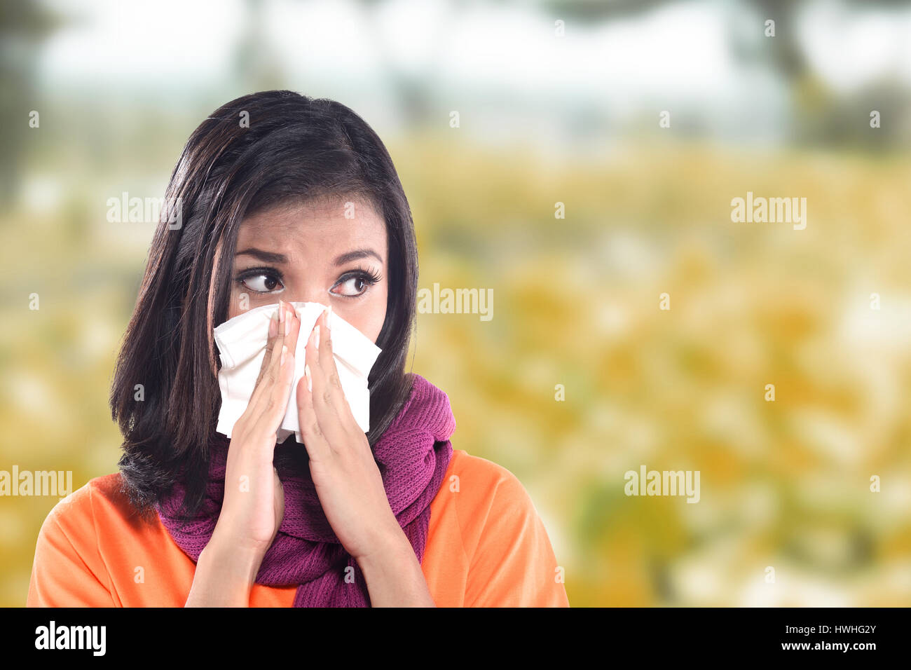 Cold sick tissue woman hi-res stock photography and images - Alamy