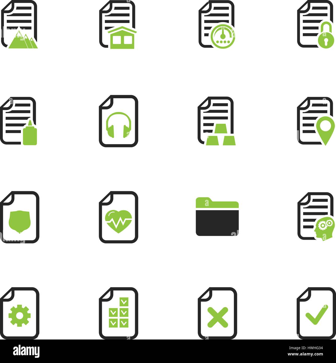 Documents icon set for web sites and user interface Stock Vector Image ...