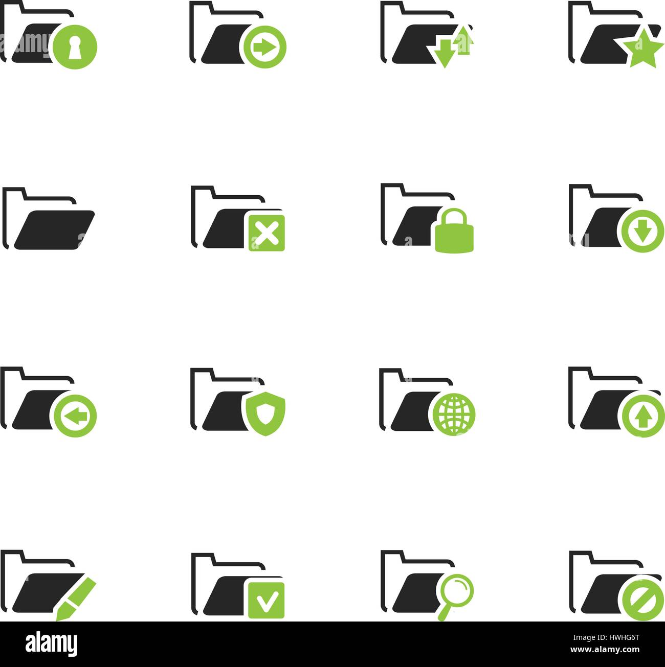 Folders icon set for web sites and user interface Stock Vector Image ...