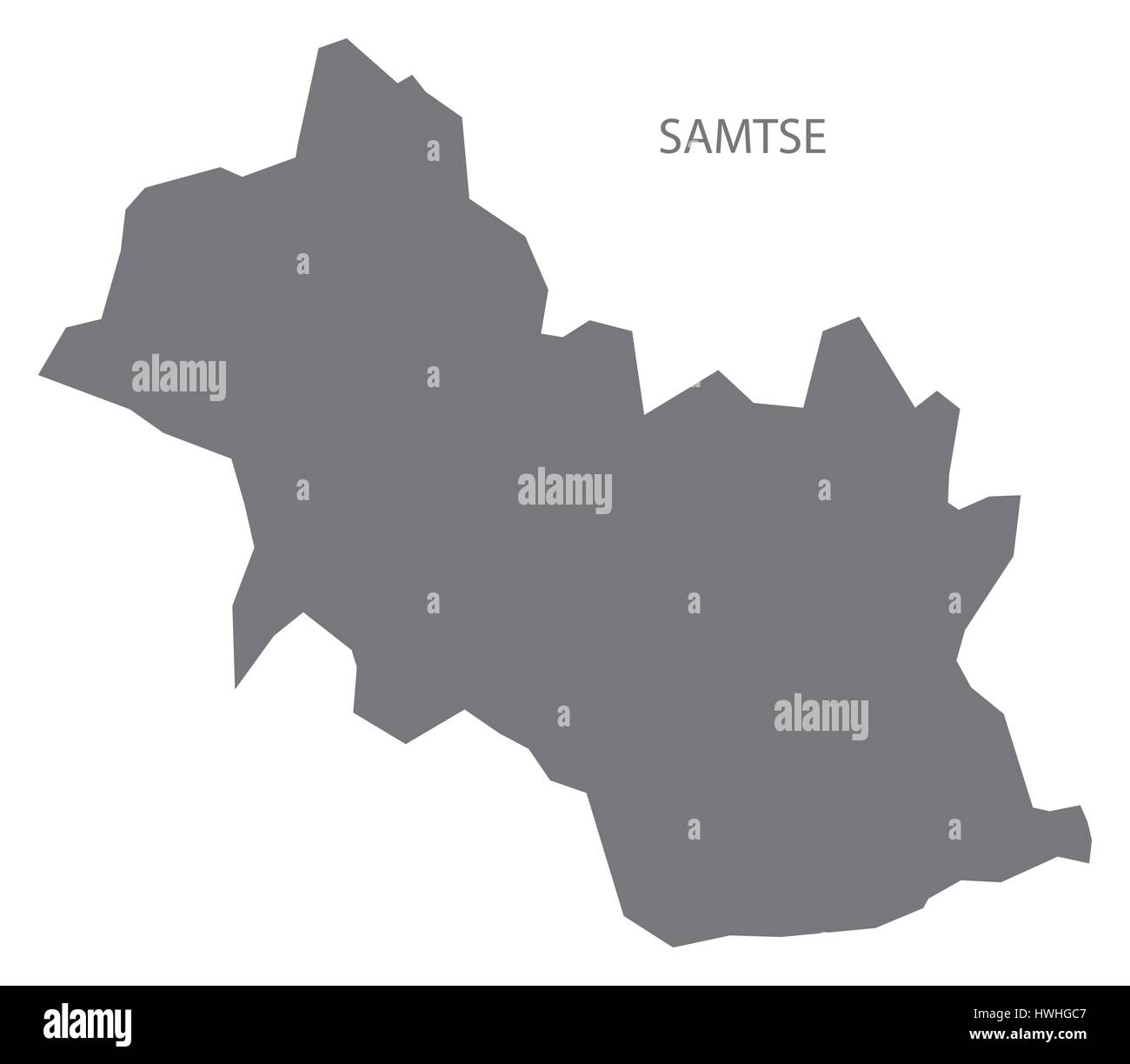 Samtse Bhutan district map grey illustration silhouette Stock Vector ...