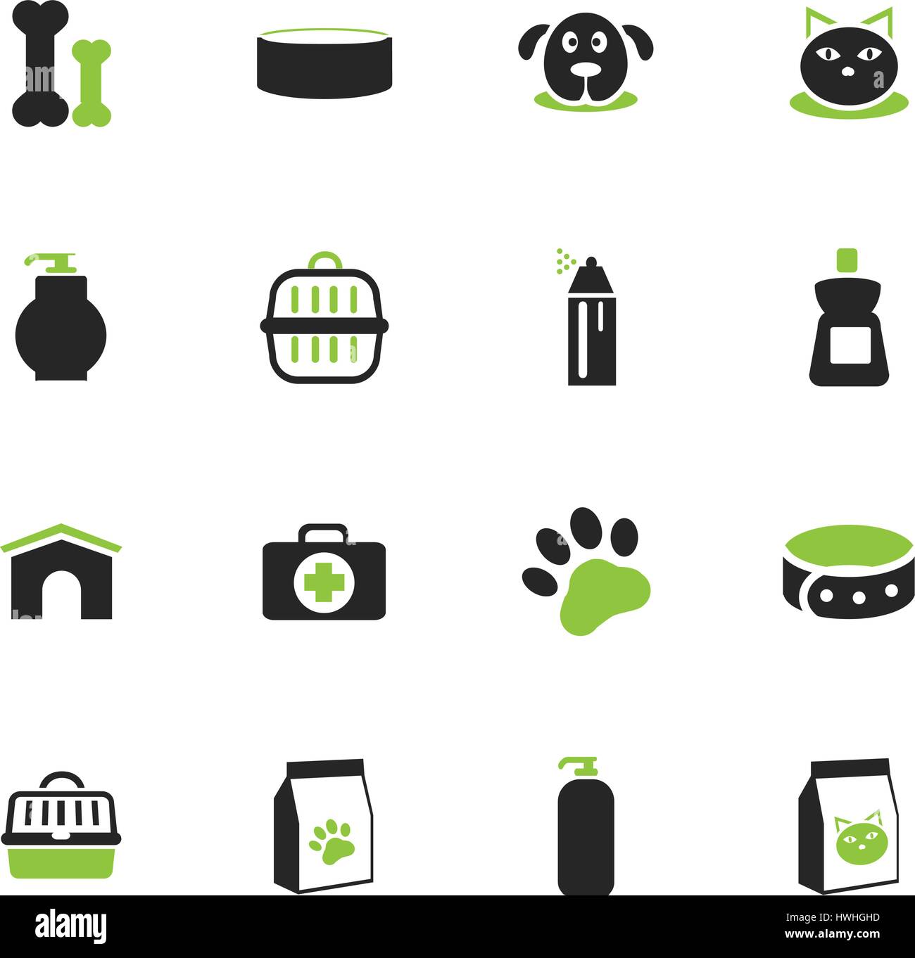 Goods for pets icon set for web sites and user interface Stock Vector ...