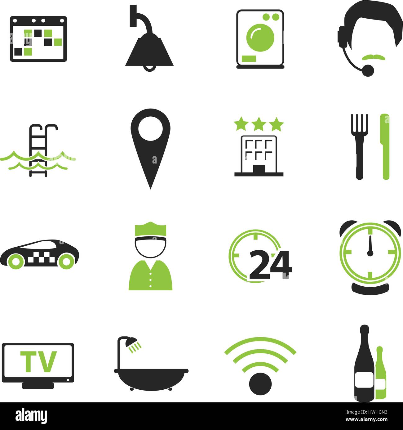 Hotel room simply icons for web and user interfaces Stock Vector Image ...