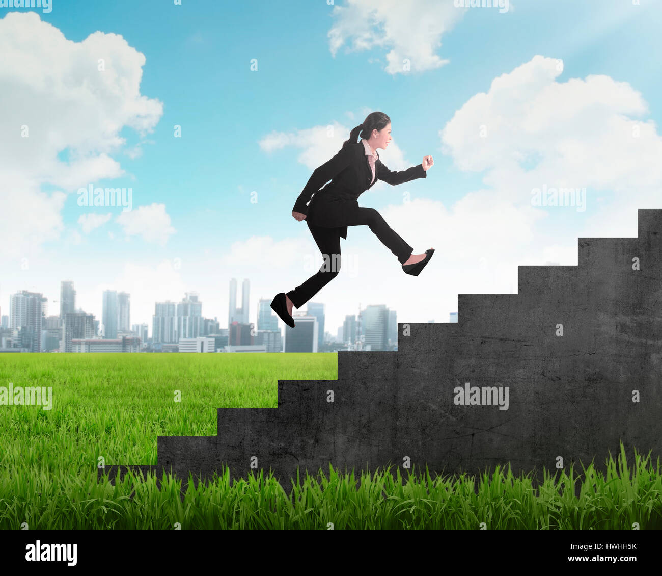 Jump up the stairs hi-res stock photography and images - Alamy