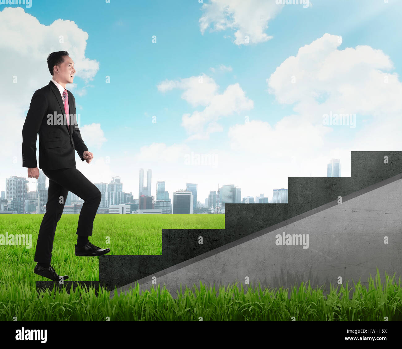 Person walking upstairs hi-res stock photography and images - Alamy