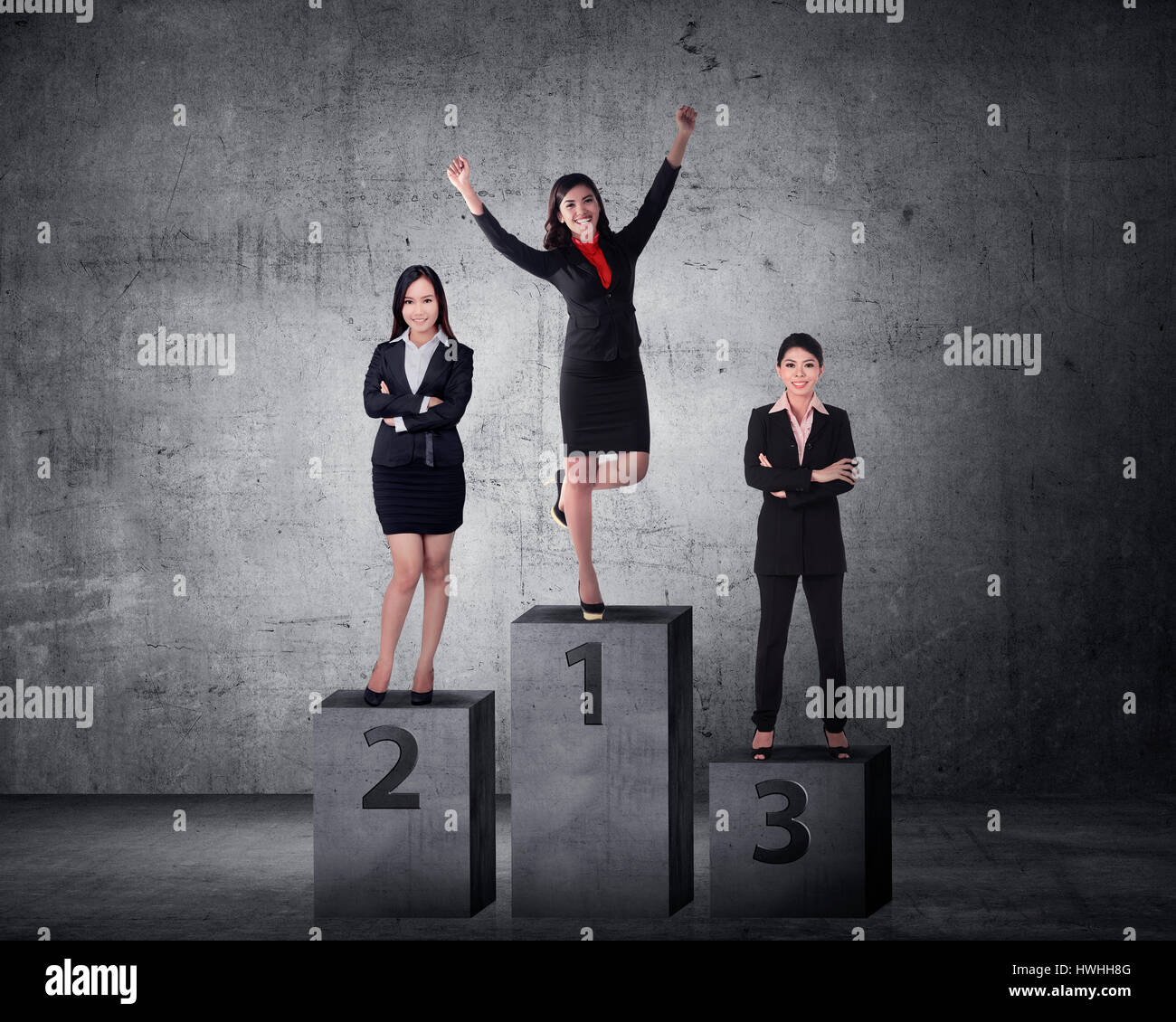 Business person standing on podium hi-res stock photography and images ...