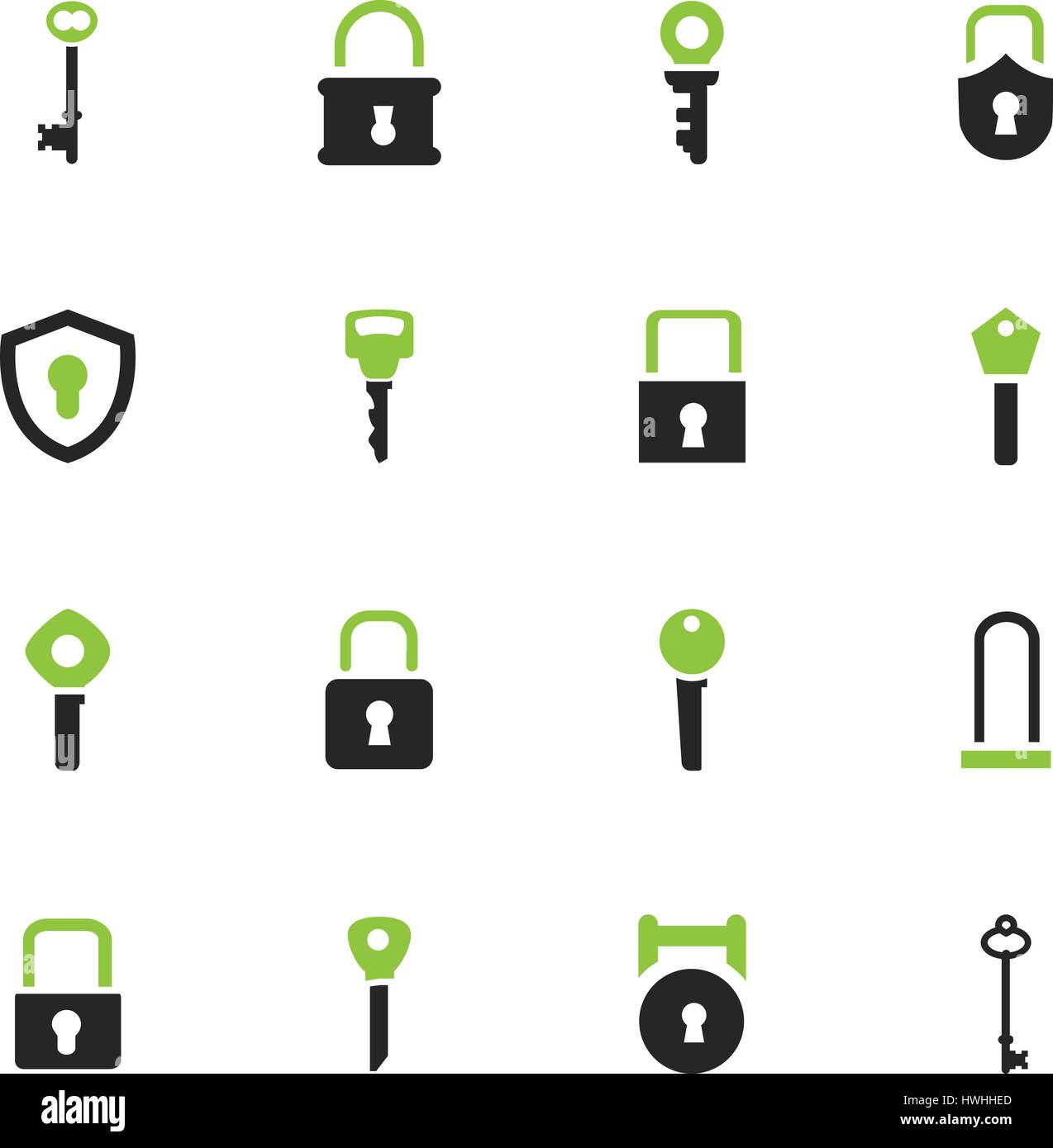 Lock and Key icon set for web sites and user interface Stock Vector ...